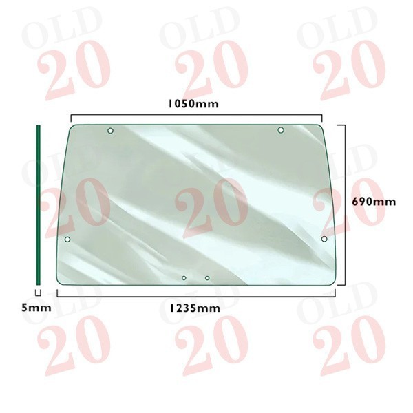 Rear Window Glass - Case IH, David Brown