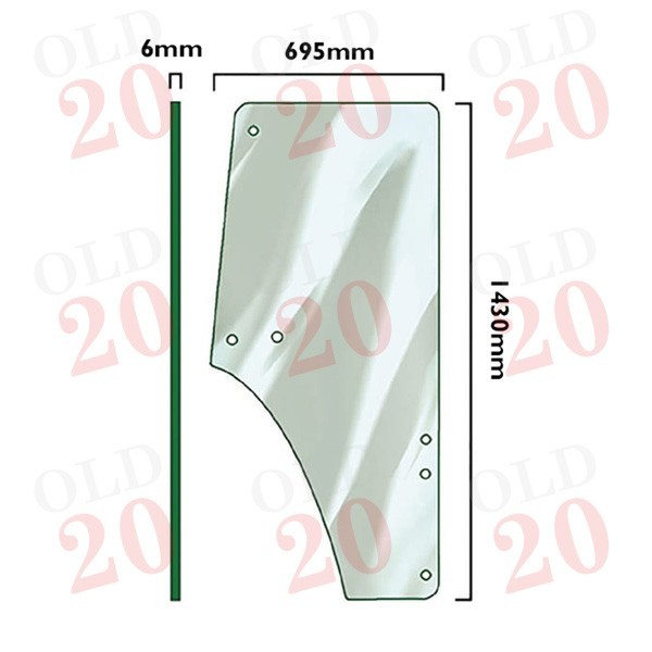 Right Cab Door Glass - John Deere